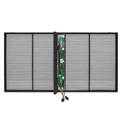 China P3.91-7.8 Indoor Mesh Full Color Led Video Screen Transparent Glass 3D LED Display Video Wall Digital Signage Transparent LED Di for sale