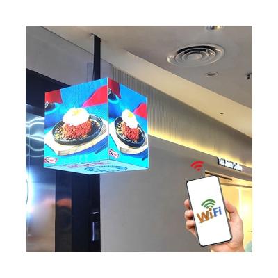 China Outdoor Waterproof Cube LED Display Screen Four Sides Led Cube Display Screen for Advertising Sign for sale