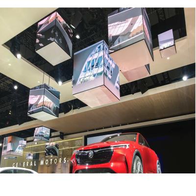 China Corner Led Cube Display Indoor Full Color on Pairs 5 Sides P2.5 320*320*320mm Screen Indoor P3 Hotel Advertisement Mall for sale