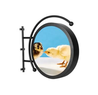 China Customized Round Circle LED Display Indoor Outdoor Shop Store Dual Sides Waterproof Screen Sign Logo for sale