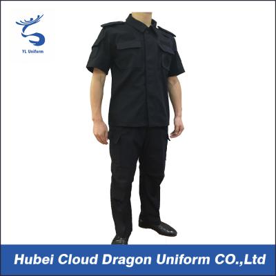 Cina Uniforme tattica della breve polizia della manica della forza speciale con colore regolabile del nero del polsino in vendita