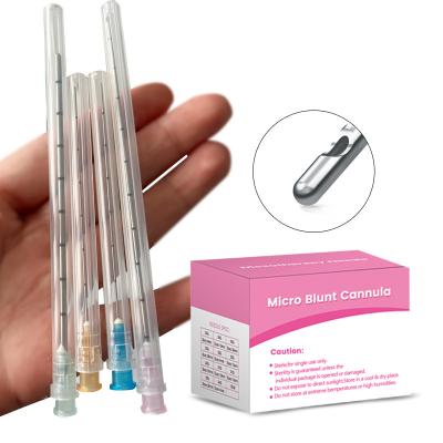 중국 공장 스테인레스 강 18G 25G 27G 38 밀리미터 70 밀리미터 마이크로 팁 무딘 캐뉼러 보디 페이스 바늘 판매용