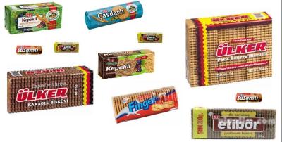 중국 자동적인 크림에 의하여 채워지는 샌드위치 건빵 기계는 가장자리 포장기 선에 연결합니다 판매용