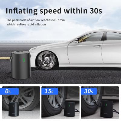 Chine 12V noir/blanc rechargeable mini voiture pompe à air gonfleur de pneus mécanique sans fil à vendre