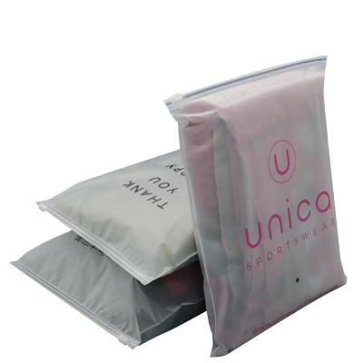China ZGCX 50pcs One Pack 30*40 Cm Waterproof Frosted Slider PVC Zipper Bags Wholesale Plastic Transparent Matt Ziplock Cloth Bag for sale