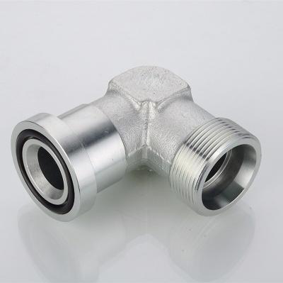 China Adaptador hidráulico métrico de cotovelo de 90 graus Tipo de mordida masculina Amostra de flange à venda