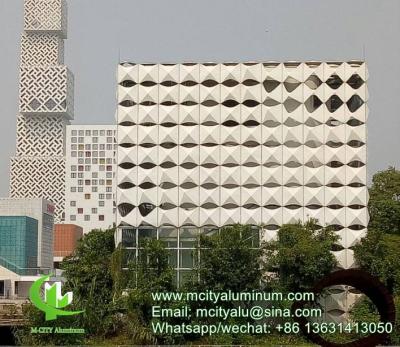 Cina Akzo Nobel ha perforato il rivestimento della facciata modellato facciata di alluminio 3d del metallo di 3mm in vendita
