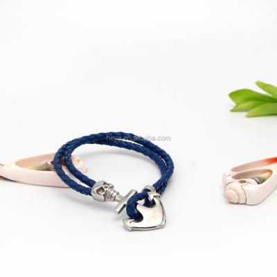 Cina stainless steel anchor leather bracelet hook bracelet anchor paracord rope skull bracelet wholesale in vendita
