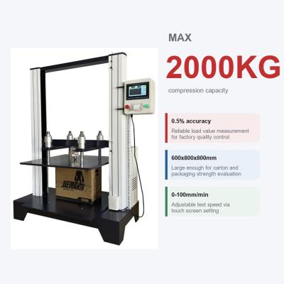 China Servo Carton Box Compression Test Machine BCT Stacking Load Tester for Packaging Quality Control for sale