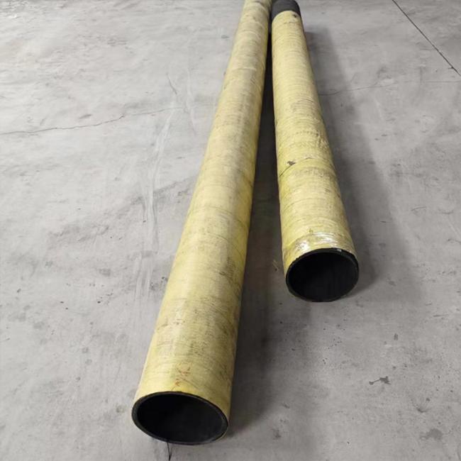 Close-up view of dredging rubber hose construction
