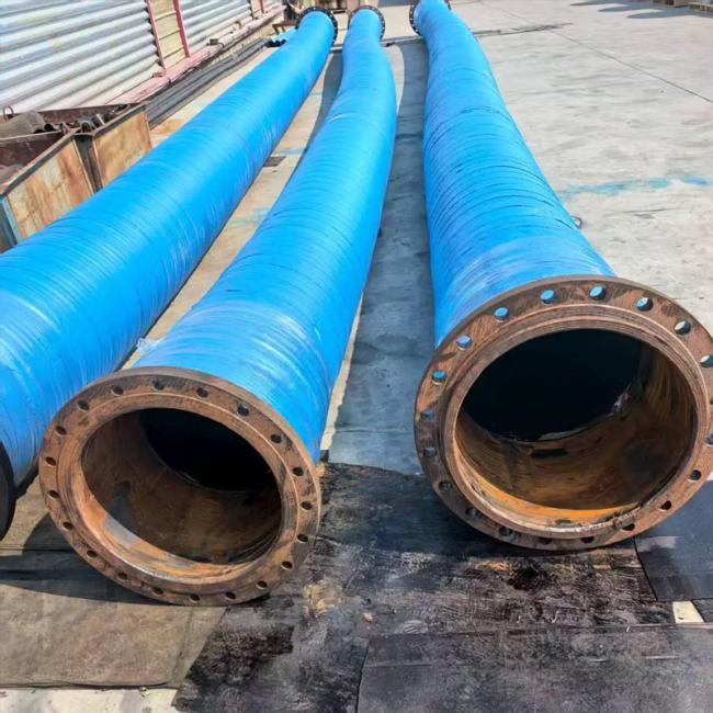 Large diameter flange discharge hose for dredging slurry sand water delivery – alternate view