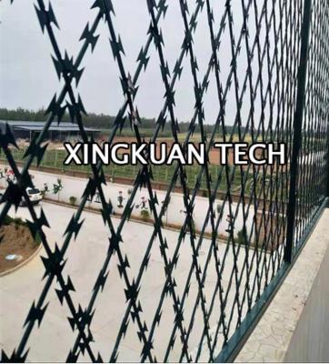 China Welded Razor Wire Mesh Fencing 0.45mm Blade thickness 2.5mm Core wire diameter for sale