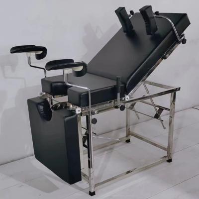 China 3 Section Gynecological Exam Table With Waste Basin Leg Shoulder Holders Waterproof Mattress for sale