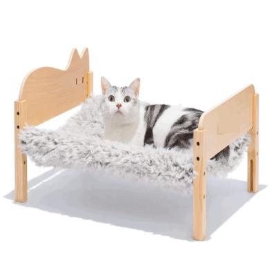 China Wooden Small Cat Hammock Bed Indoor Cat Furniture Gift Pet Cat Bed Hammock for sale