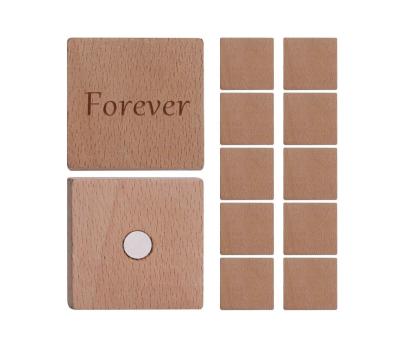 China Best Selling Laser Engraving Blanks 12 Pcs Decorative Wooden Customize Refrigerator Magnets for sale