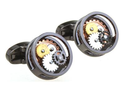 Cina Gemelli meccanici di qualità superiore dell'orologio del bottone del polsino dell'ingranaggio dei chiodi del polsino di Tourbillon dei gemelli del movimento dell'orologio in vendita