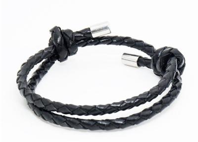 Cina I braccialetti di cuoio degli uomini con l'hardware dell'acciaio inossidabile che tende i gioielli dei braccialetti in vendita