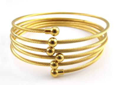 Cina Nuovi Bijoux placcati delle donne dei gioielli di modo dei braccialetti di incanto del braccialetto della mano della rete metallica di torsione dell'oro giallo di modo 18 K in vendita