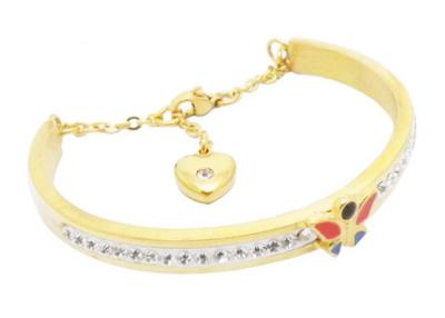 China De gegraveerde Schone Armband van de de Vlinderarmband van het Kristal Witte Epoxyroestvrije staal Te koop