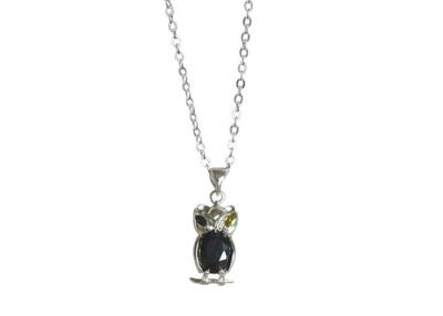 Cina Gioielli della catena della collana del gufo placcati rodio dell'argento sterlina della CZ 925 del getto per le donne in vendita