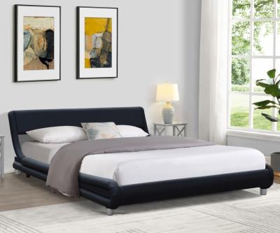 China Het Leerbed van Faux van de Wholsale Modern Dubbel Grootte Zwart voor Uw Slaapkamer Te koop