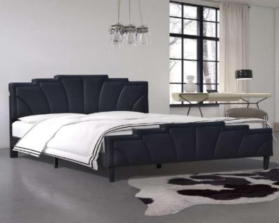 China Het speciale Vorm Beklede Leer van de Koningssize black Pu van het Bedkader Moderne Te koop