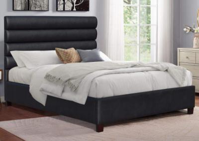 China Het moderne Bed van Koningssize upholstered platform met Zwart Hoofdeinde Te koop