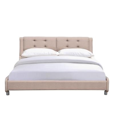 Cina King Size Upholstered Bed Frame Linen Fabric Comfortable Modern Style in vendita