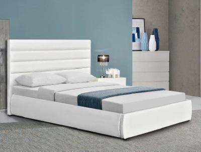 Cina Letto di piattaforma ricoperto moderno con la testata bianca 50pcs MOQ in vendita