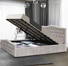 Cina White Double Size Oem Upholstered Bed Frame Low Profile Full in vendita