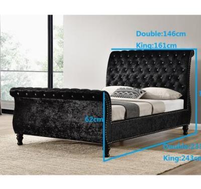 Cina Headboard Assembly Black Upholstered Bed Frame Queen Oem in vendita