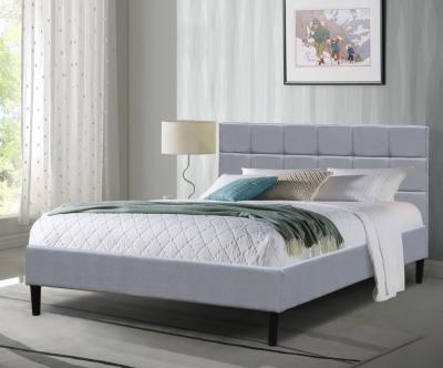 Китай Double Size Low Profile Upholstered Bed Frame Linen Grey Fabric 8 Inch Legs продается