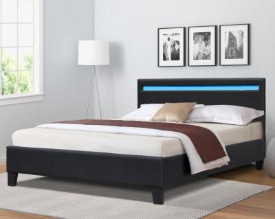中国 Double Size Leather Led Upholstered Bed For Modern Bedroom 販売のため