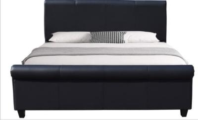 Cina Wholeasle Upholstered bed black Faux Leather bed in vendita