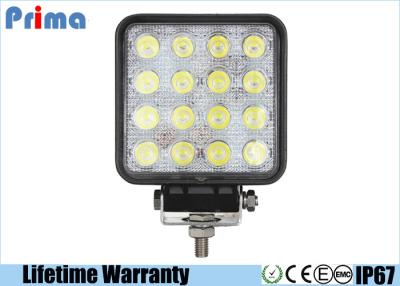 China El cuadrado 24V/luces llevadas 12v del trabajo impermeabiliza la luz de conducción fresca del blanco 6000K del poder de IP67 48W en venta