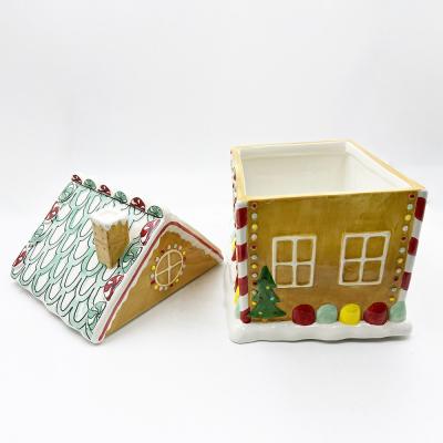 Κίνα Exquisite Custom Ceramic Products Christmas Series Candy Storage Jars Creative προς πώληση