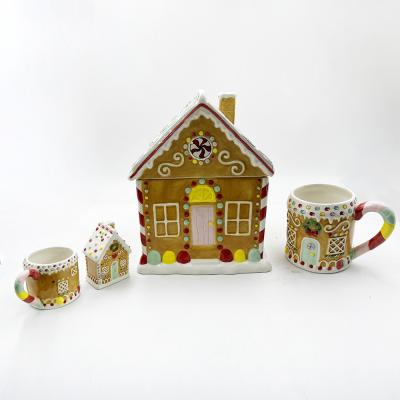 Κίνα Exquisite Custom Ceramic Products Christmas Series Candy Storage Jars Creative προς πώληση