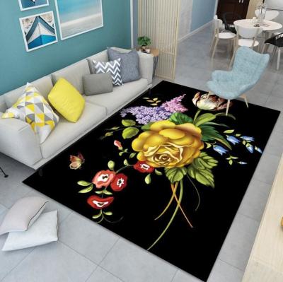 中国 Beautiful Flowers Tulip And Roses Living Room Floor Carpet With Special Style 販売のため