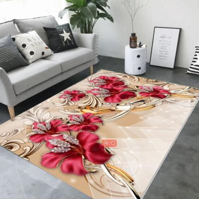Cina 3D Printed Flower Rose And Tulip Carpets for Living Room Floor, Sofa and Bedroom in vendita