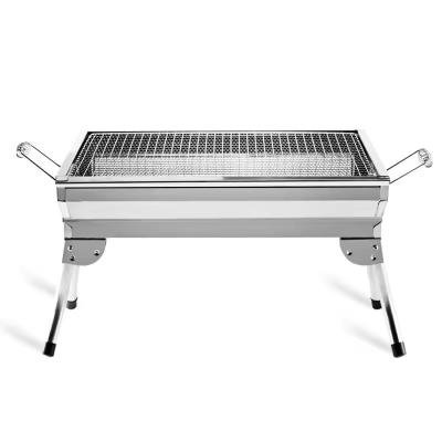 China Roestvrij staal 304/201 Camping BBQ Grill Draagbare opvouwbare houtskool voor wandelen Te koop
