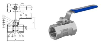 China 1PC Screwed Ball Valve for sale