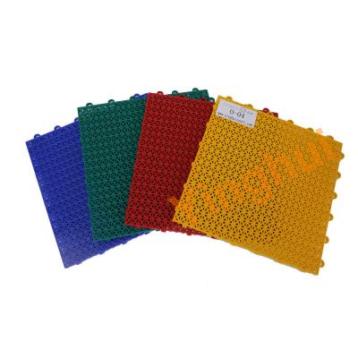 China Anti Slip Outdoor Modular Suspension Inter Lock Futsal Court Sports Flooring Tiles Matted Finished for sale
