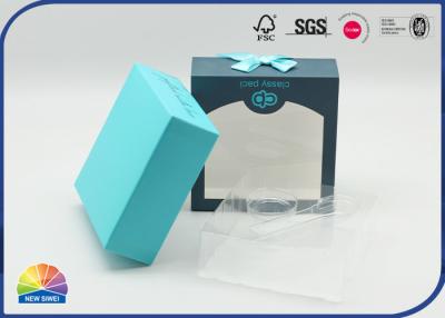 中国 ペット挿入物によって型抜きされる窓が付いている蝶結び目の引出しのギフト用の箱 販売のため