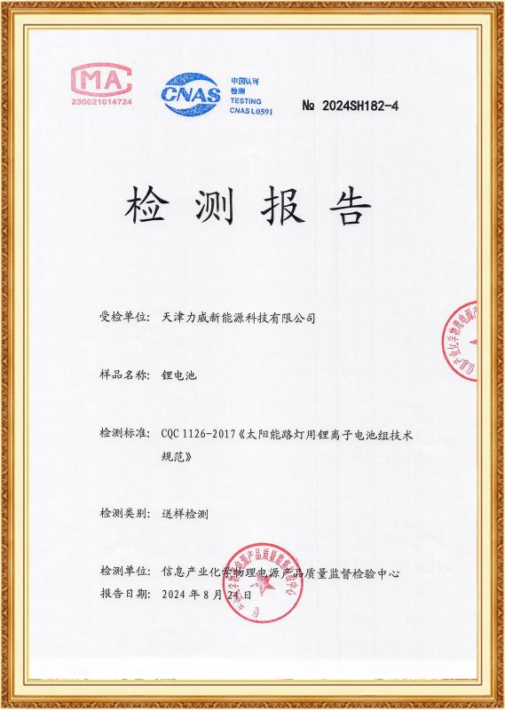 Test Report - Tianjin Liwei New Energy Technology Co., Ltd.