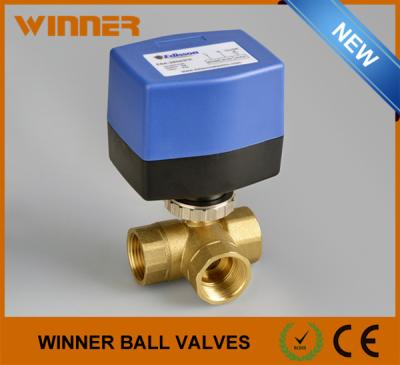 中国 DN15電気作動させた球弁、オン/オフ制御によってモーターを備えられる球弁3の方法AC230V 販売のため