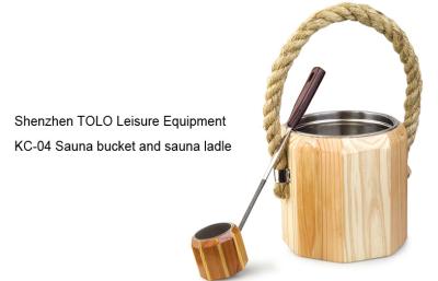 Cina accessori di sauna del secchio e della siviera di sauna con l'insieme della fodera dell'acciaio inossidabile in vendita