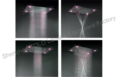 Cina Testa di doccia sottile della cascata dell'acciaio inossidabile, testa di doccia montata soffitto della pioggia della luce del LED in vendita