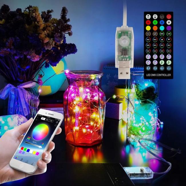 LED String Lights Smart Bluetooth Remote APP Control Halloween Wedding Party festival Christmas