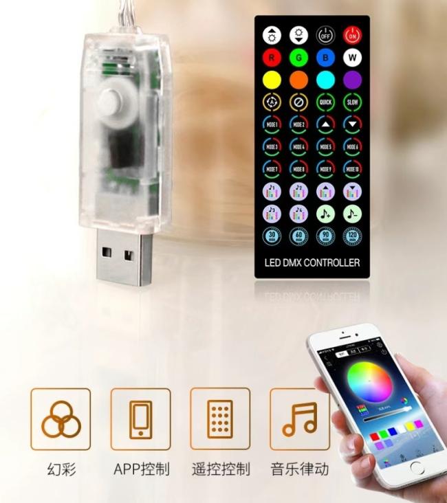 Christmas Tree Decor LED String Lights Smart Bluetooth APP Control Halloween