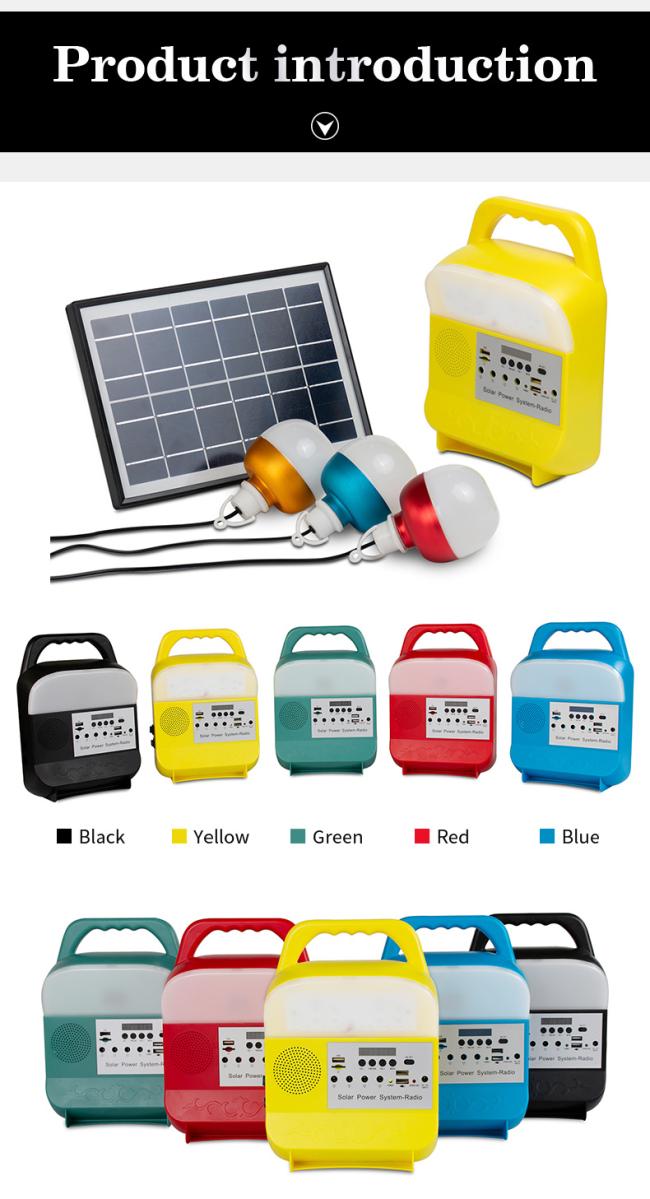 2021 New Solar Home Lighting System, Suitable for Africa, Nigeria, Kenya, 3 External Lights and USB Output